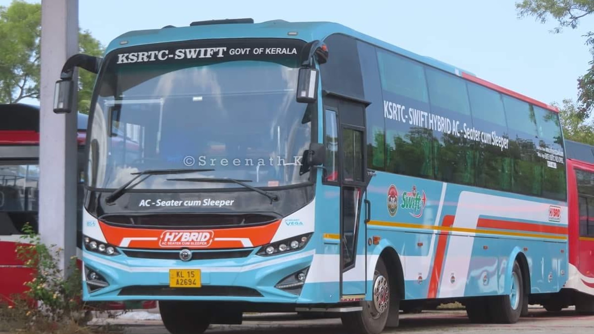 KSRTC Swift Hybrid Seater Cum-Sleeper Bus From Trivandrim To Bangalore ...
